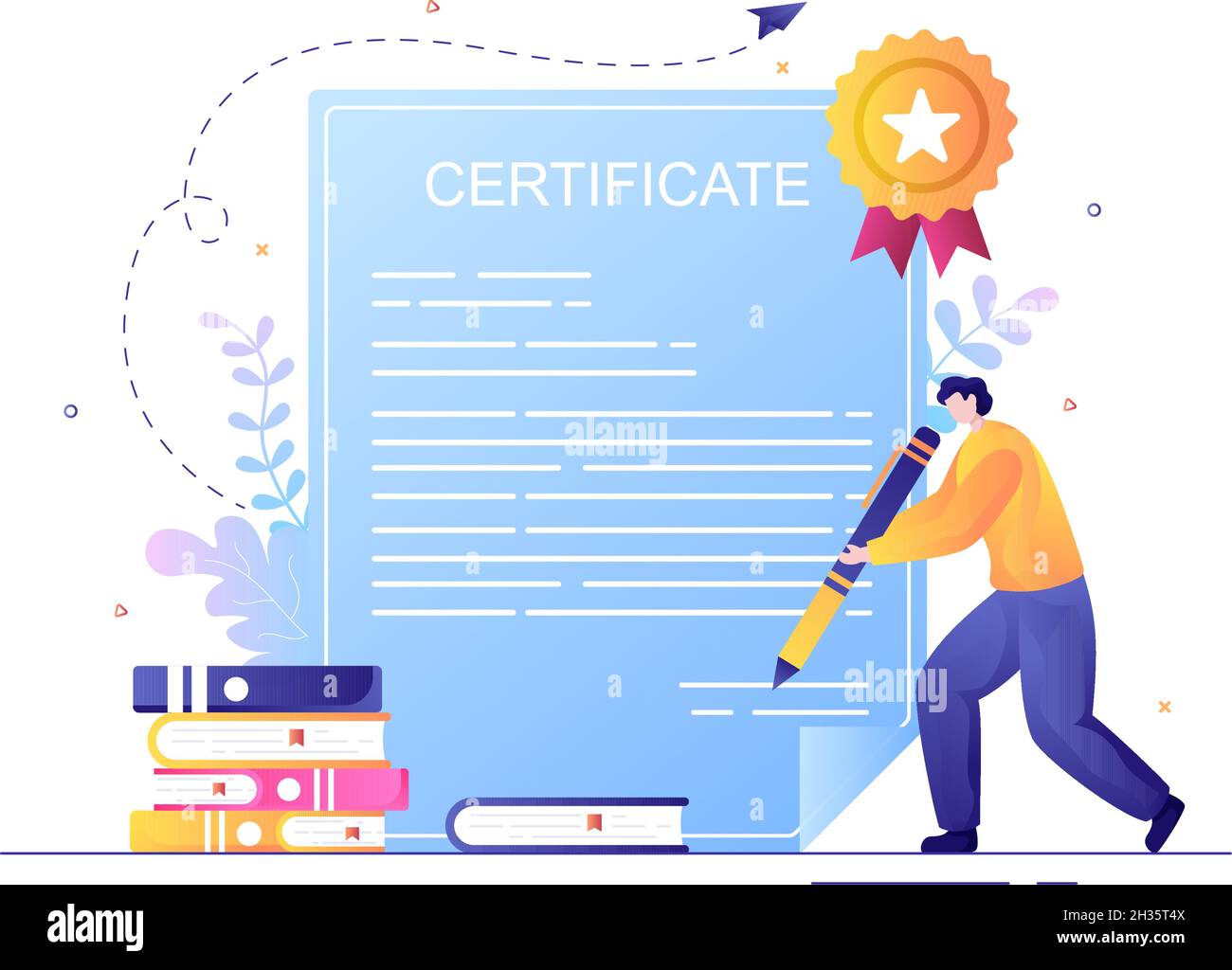 Icône de certificat avec badge de licence, diplôme et médaille pour ...