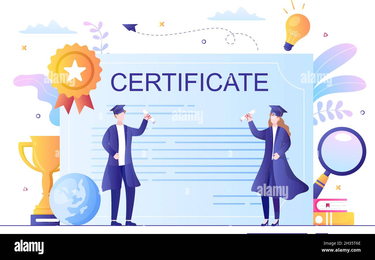 Icône de certificat avec badge de licence, diplôme et médaille pour ...