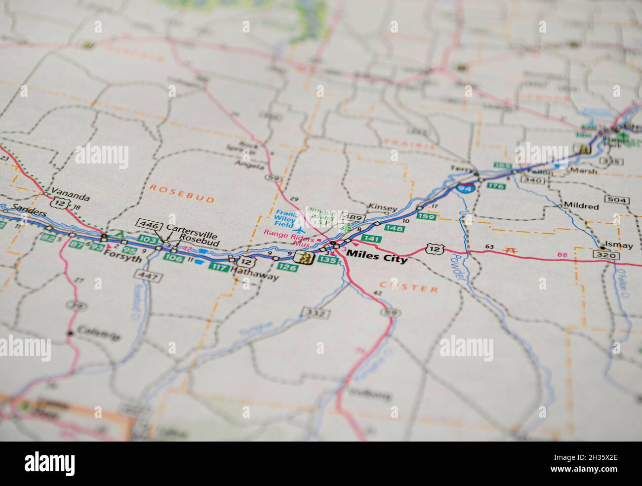 Miles ville montana carte Banque de photographies et d’images à haute ...