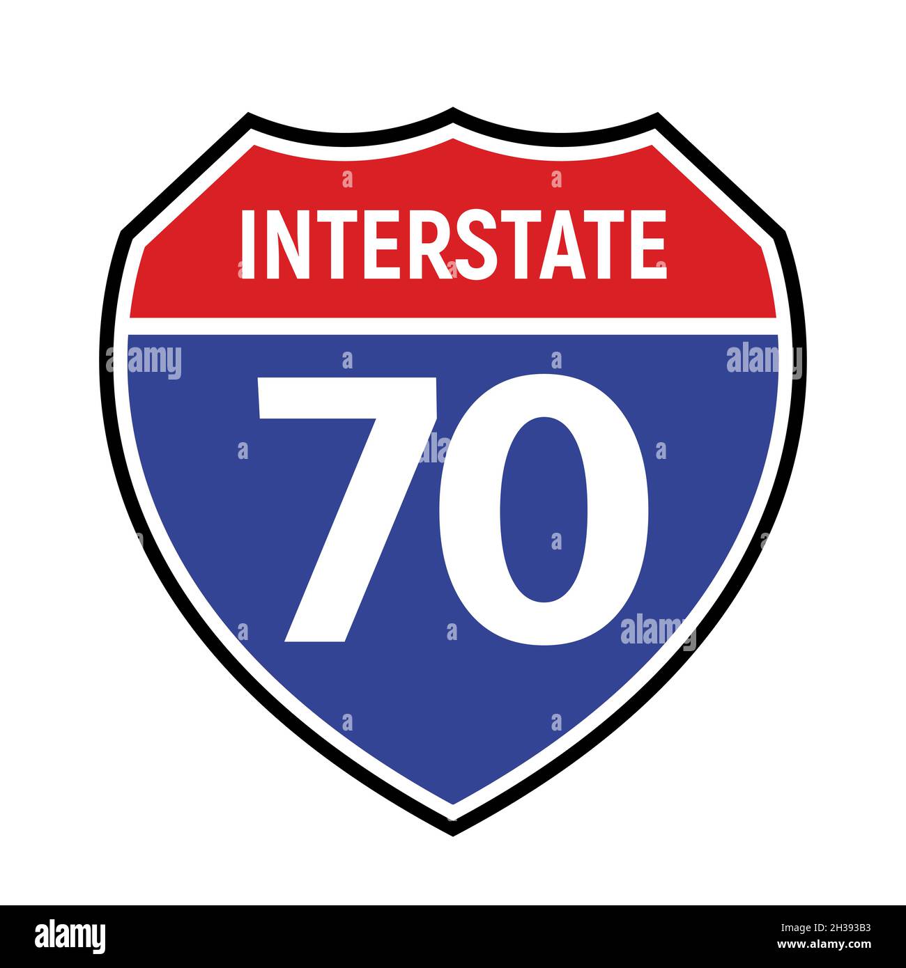 70 icône de l'itinéraire.Vector Road 70 Highway Interstate american ...