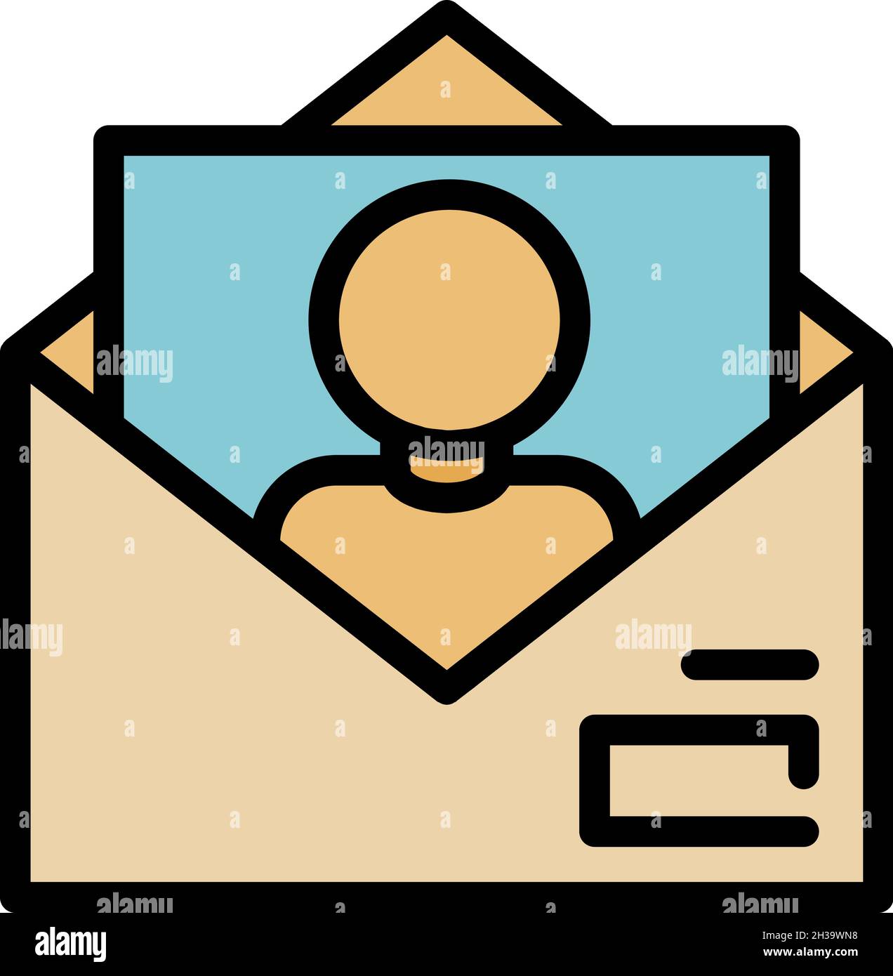 Icône CV de courrier de personne.Outline personne mail cv vecteur icône ...