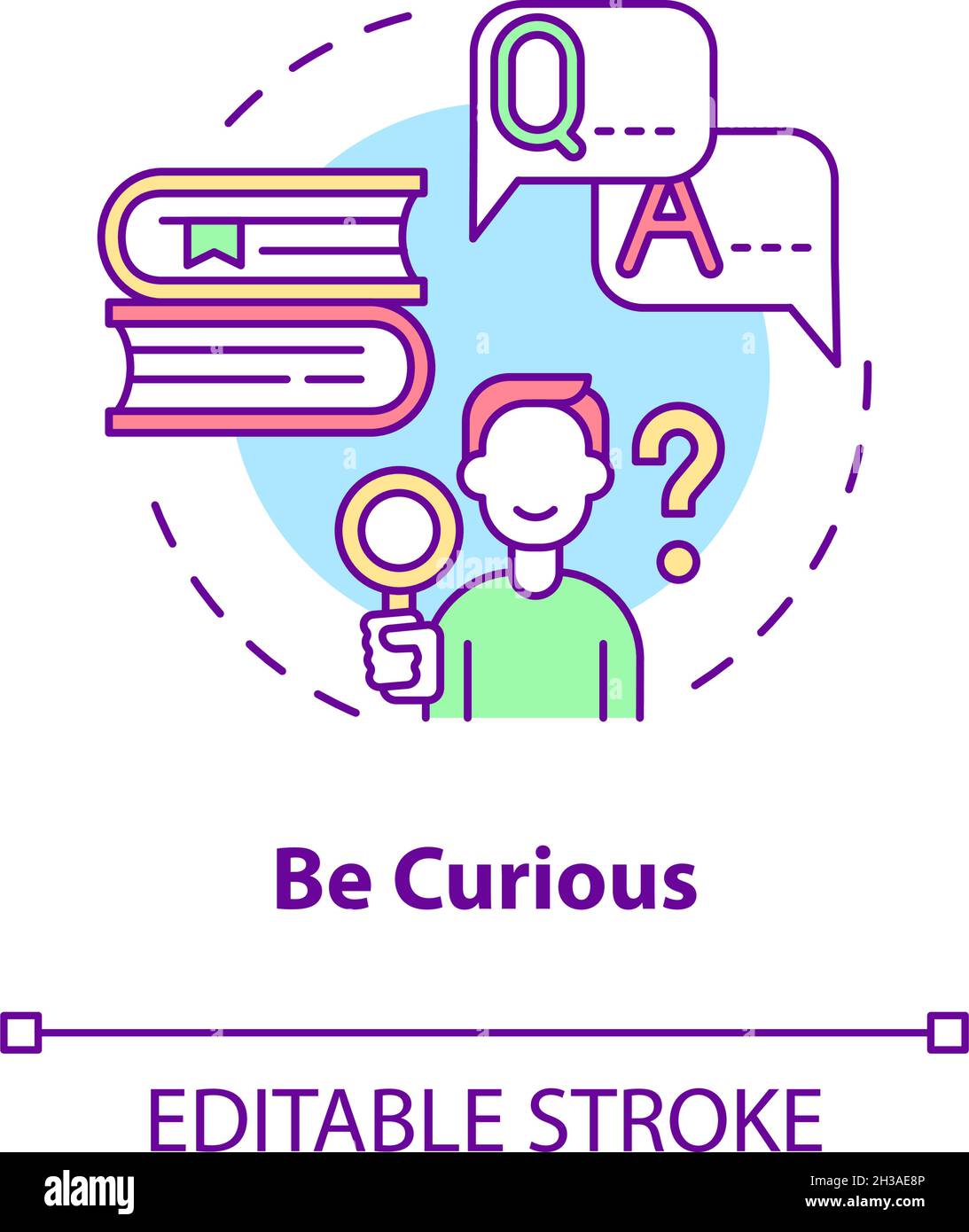 Être curieux icône de concept Image Vectorielle Stock - Alamy