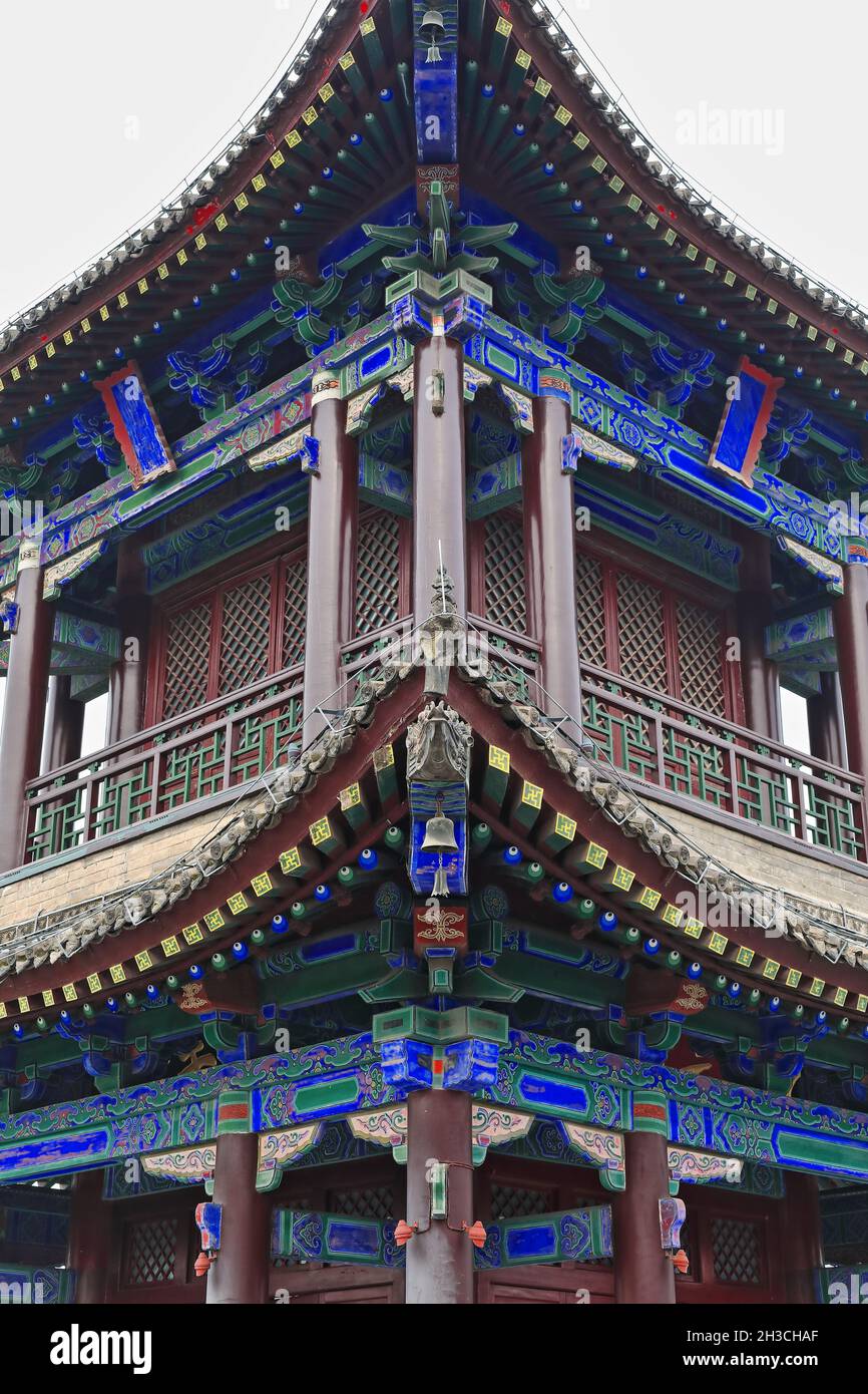 Tour Kui Xing-pavillon à deux niveaux-passerelle de style dynastie Tang ...