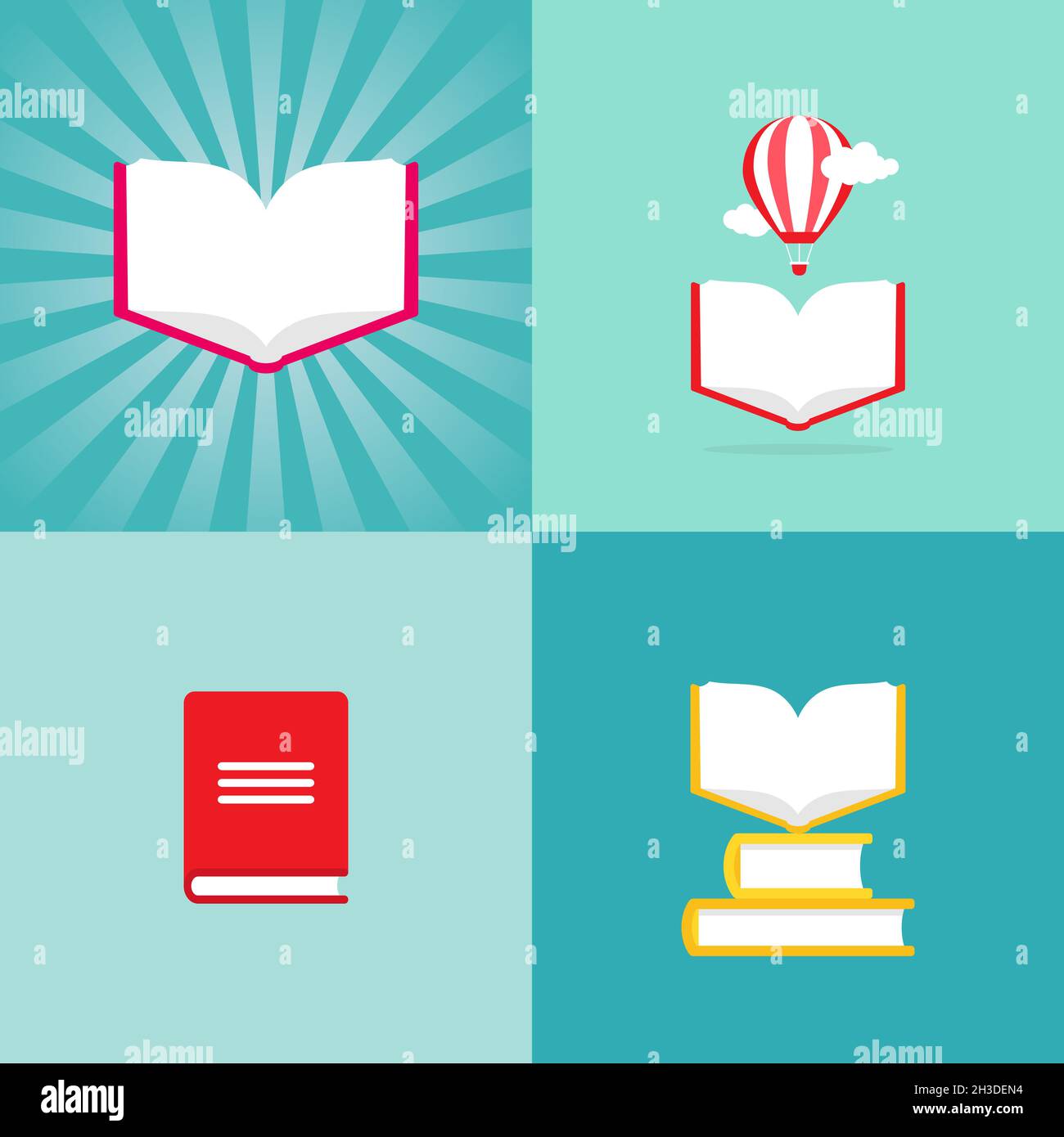 Ensemble de livres.Icône de lecture.Illustration vectorielle. Pictogramme inspiration ...