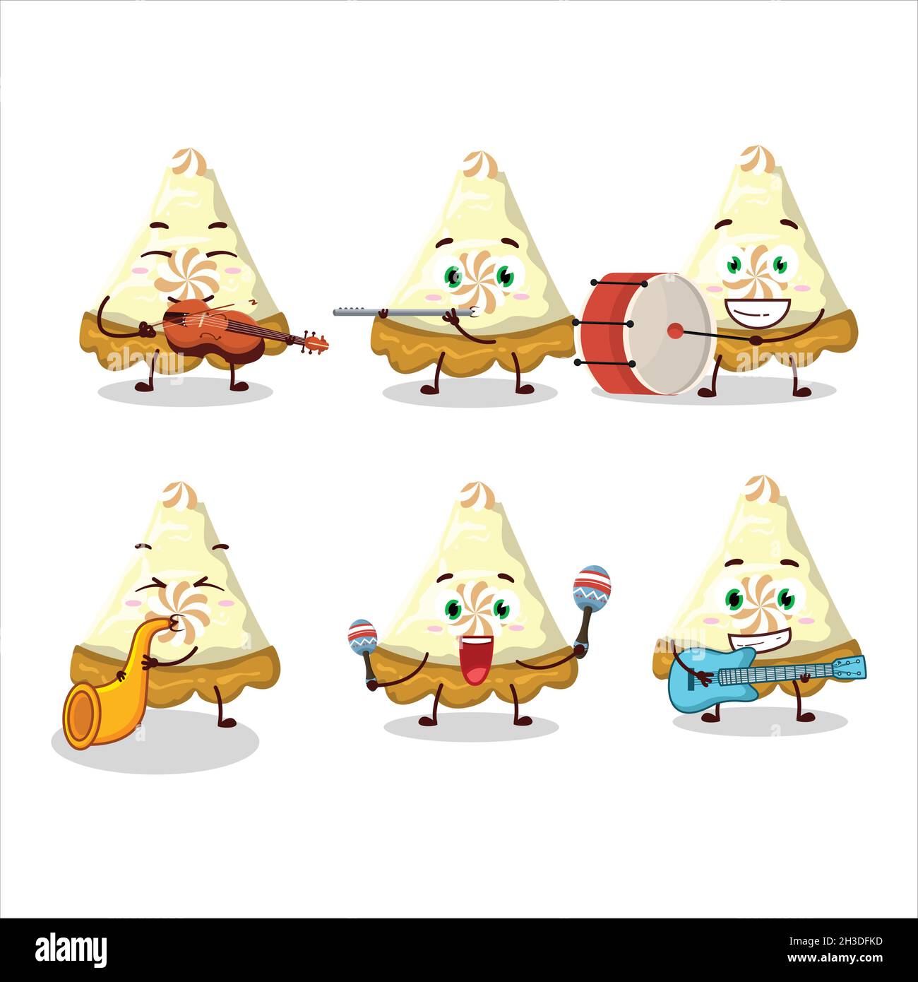 Personnage de dessin animé d'une tranche de tarte à la meringue au ...