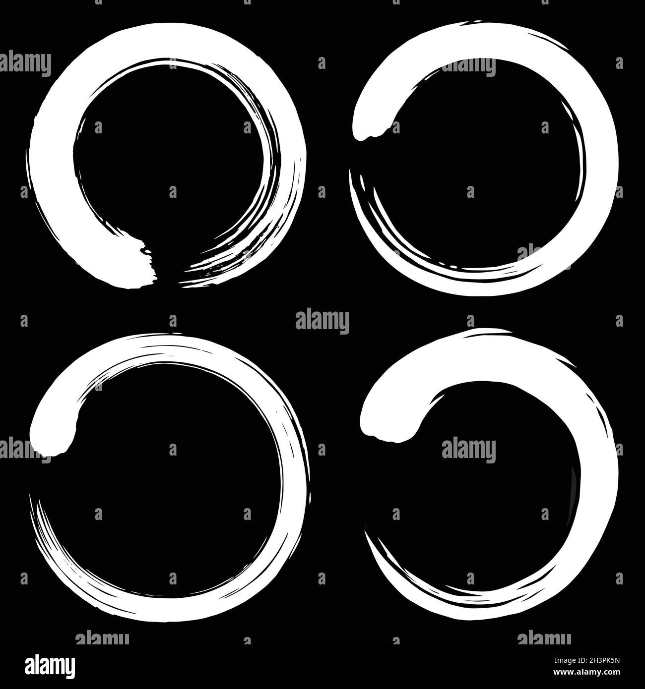 Enso Zen Circle Brush logo Vector Illustration Set Icons Collection ...