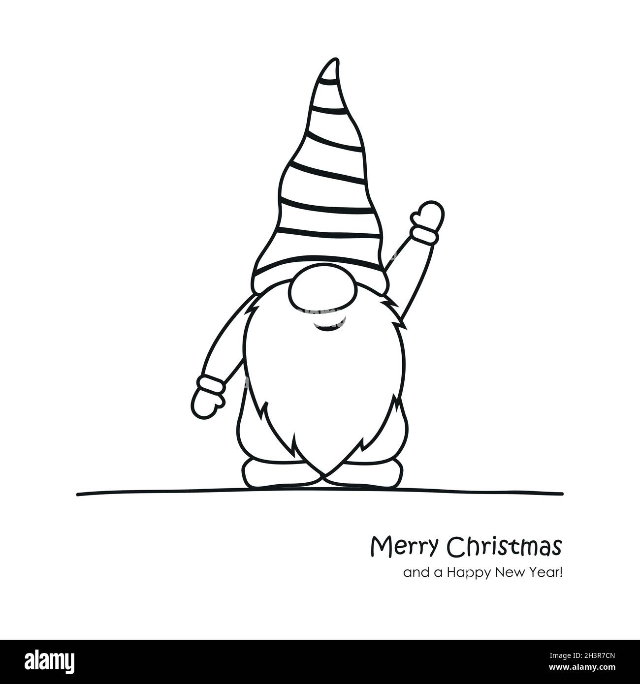 joli dessin animé nain de noël pour livre de coloriage Image ...