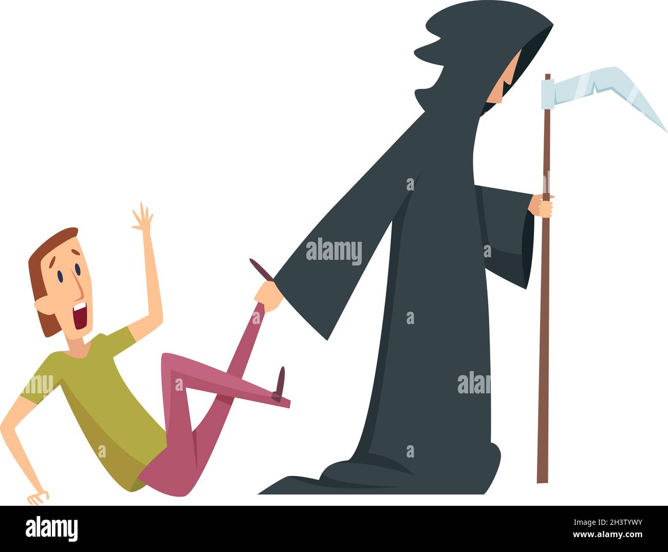 Homme peur.Mort et caractère masculin, attaque de panique ou trouble ...
