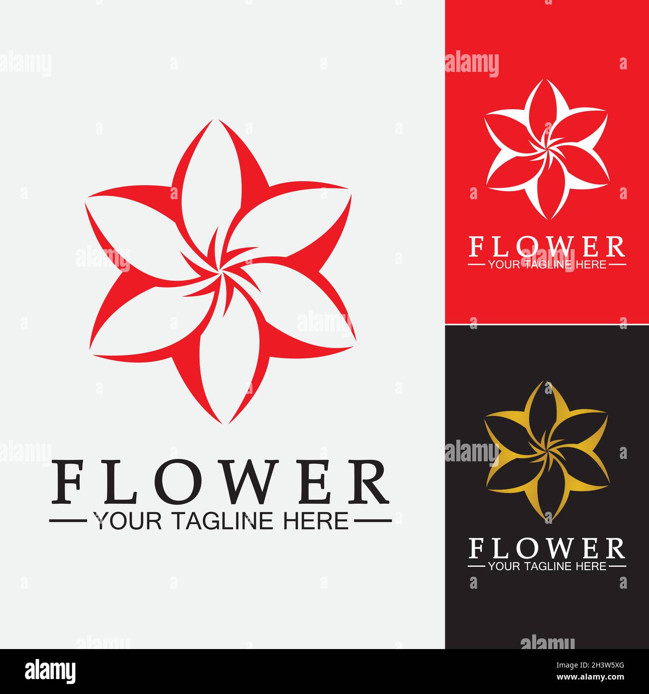 Modèle de dessin d'illustration vectorielle de logo de fleur Image ...