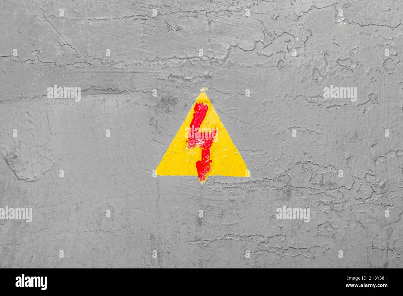 Signe ou symbole d'attention au danger de choc électrique Photo Stock ...