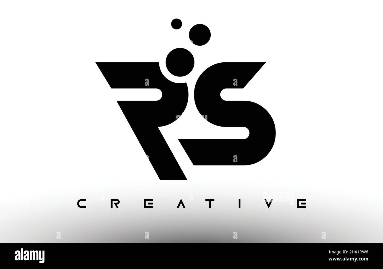 Design élégant du logo lettre de RS.Icône lettre RS avec illustration ...