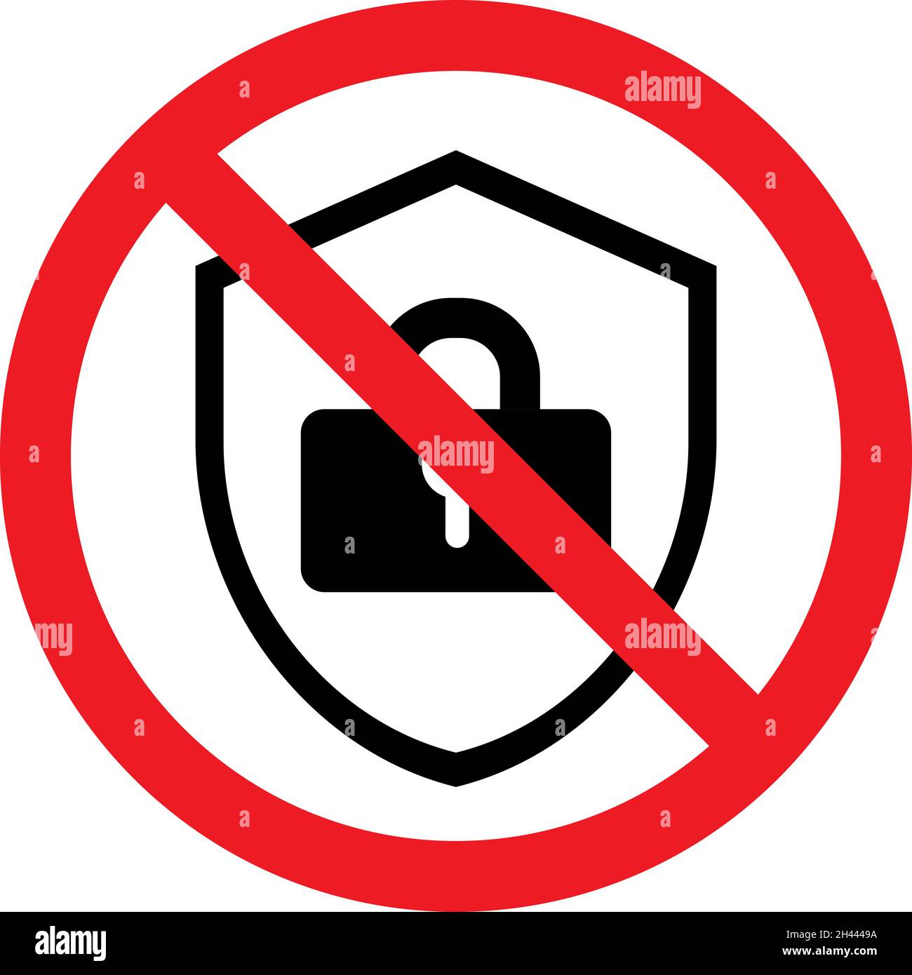 Panneau Shield interdit.Arrière-plan cercle rouge.Aucune illustration ...