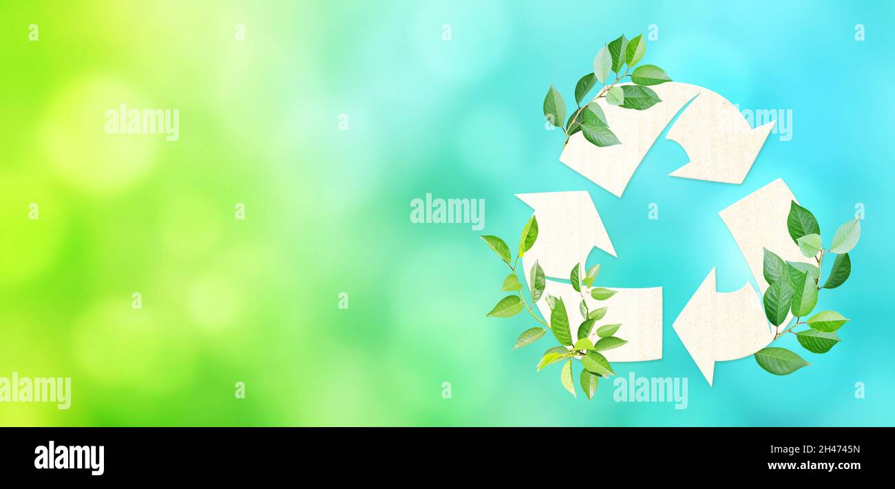 Concept écologique et zéro déchet.Les flèches recyclent le symbole et ...