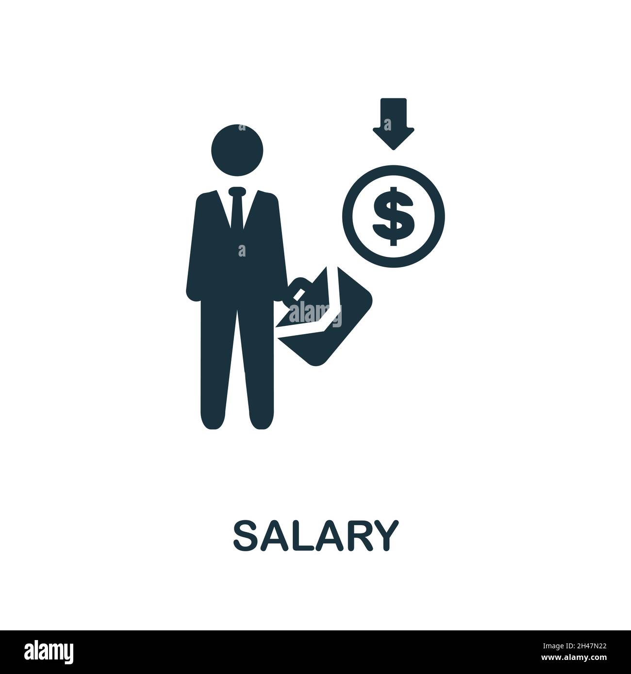 Icône salaire.Panneau monochrome de la collection de développement de ...