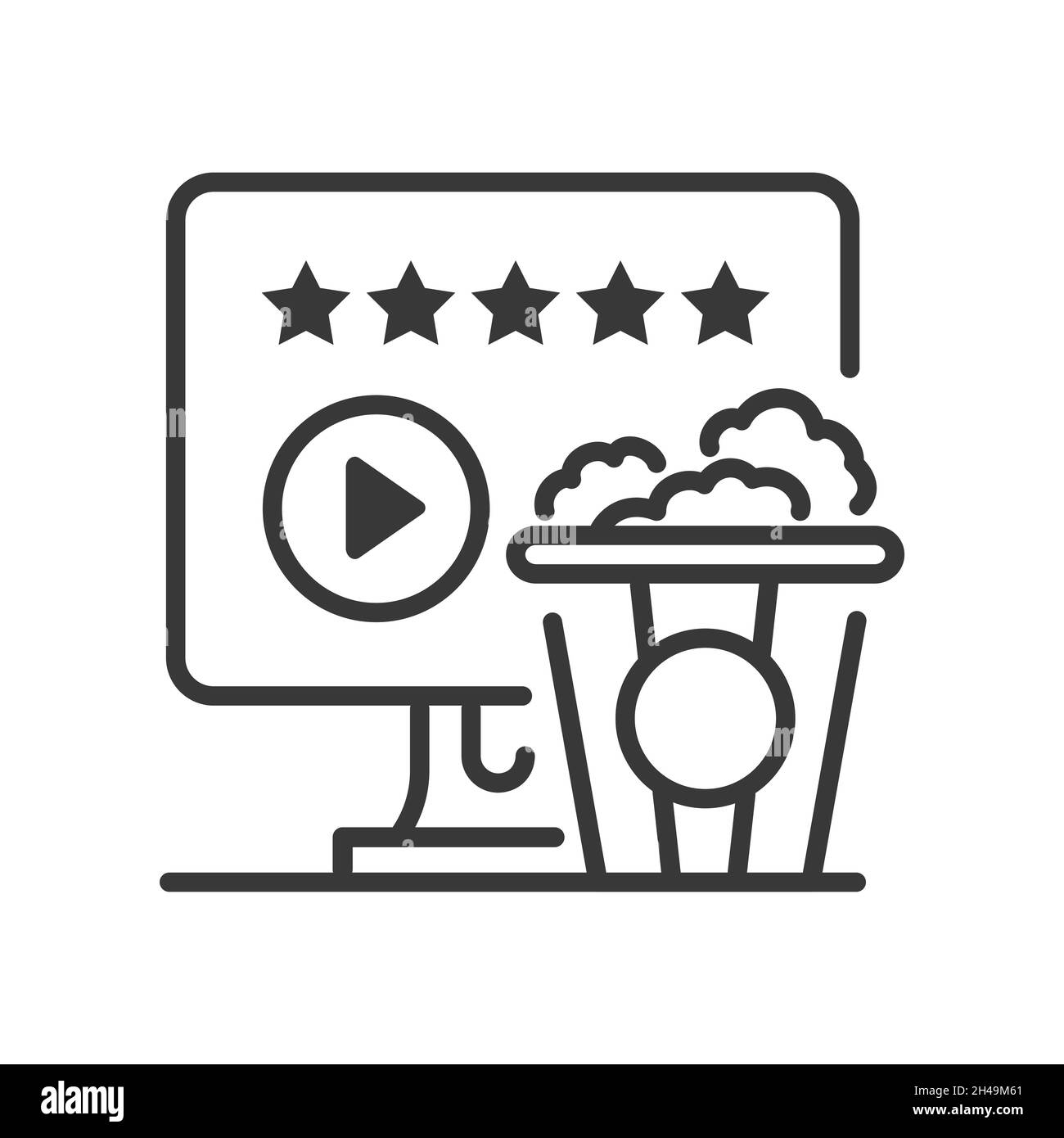 Cinéma classé par les étoiles - design vectoriel en ligne une icône ...