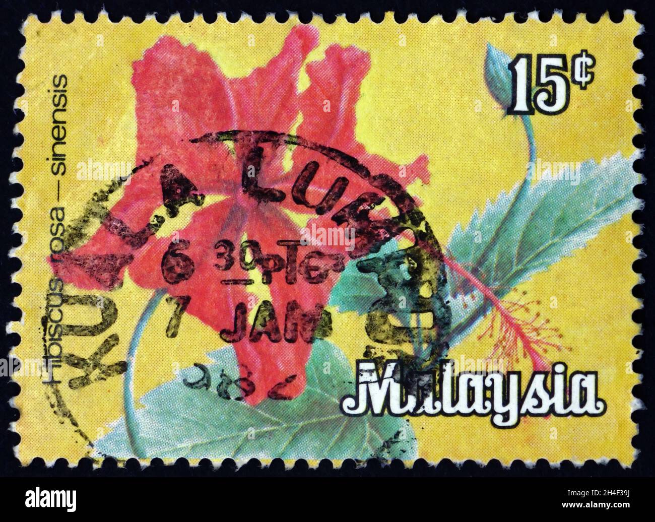 Postage stamp malaysia hibiscus Banque de photographies et d’images à ...