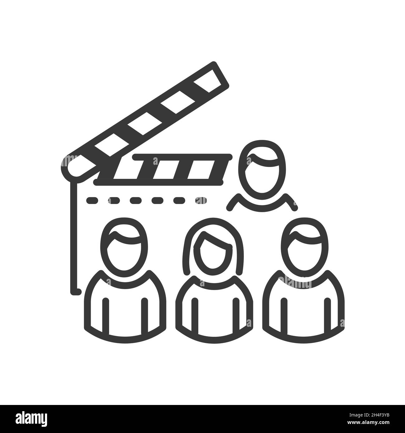 Film Crew - Vector Line design icône isolée unique sur fond blanc ...