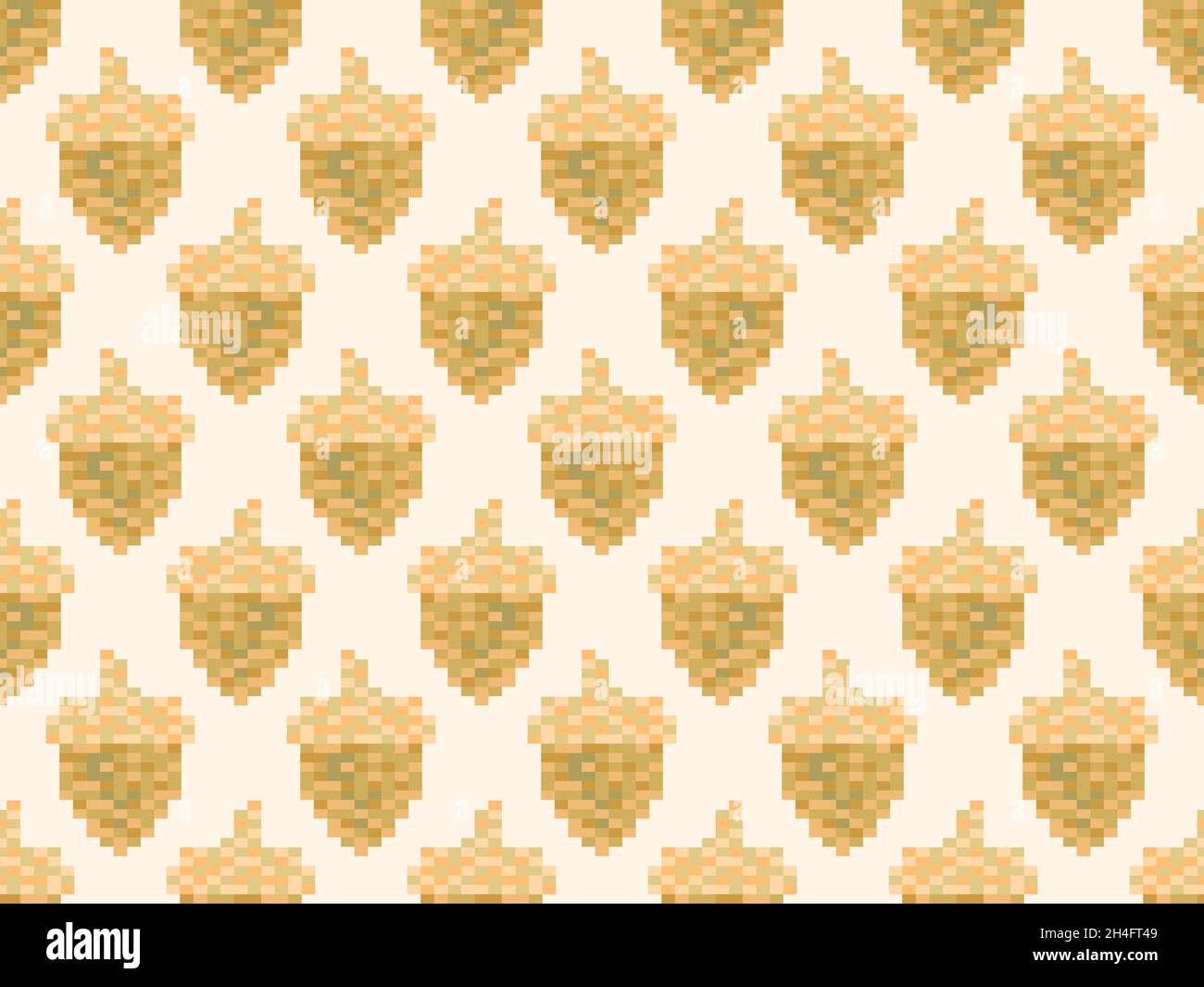 Pixel acorns le motif sans couture.8 bit icon acorn, graphiques rétro ...