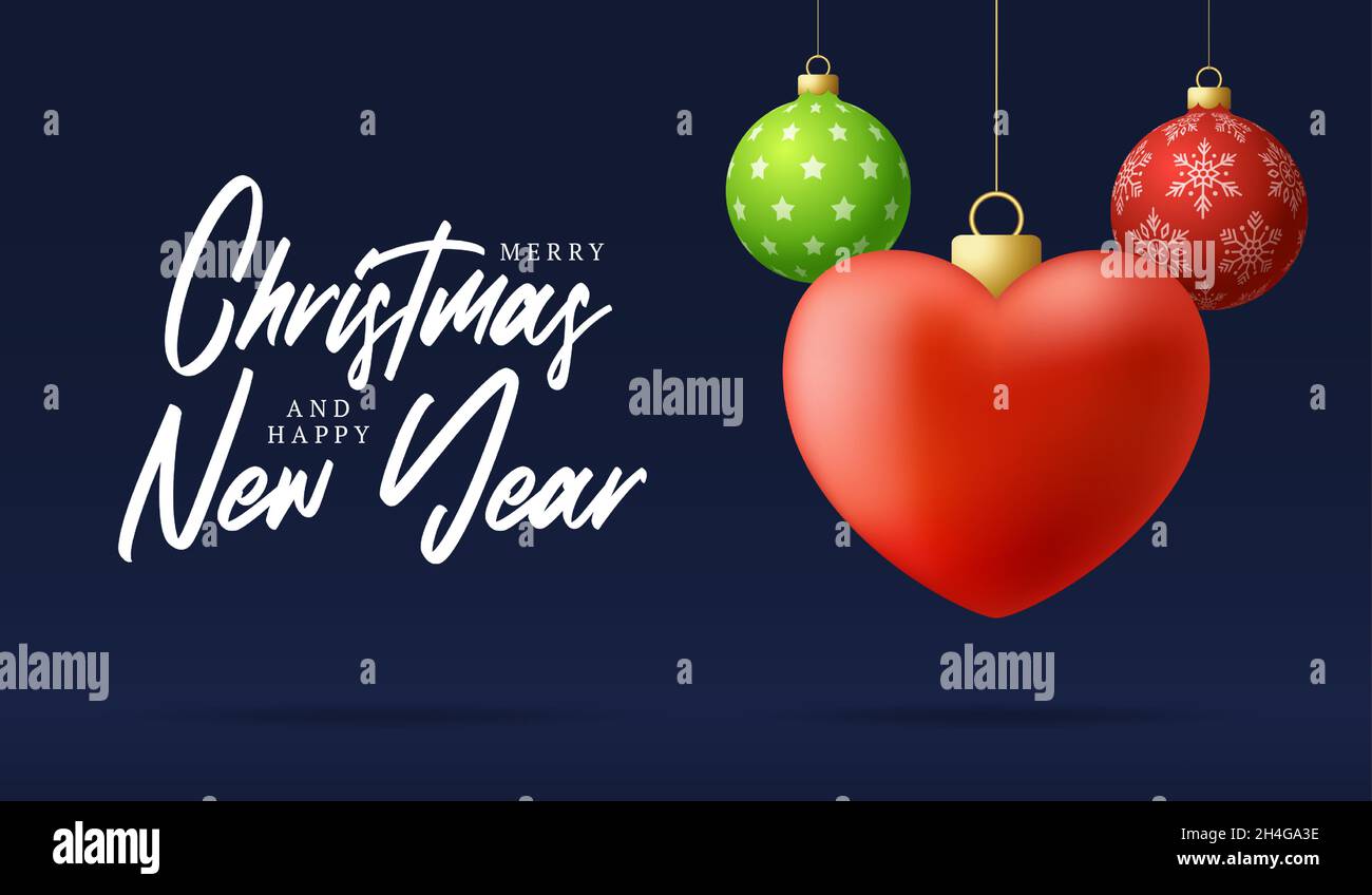 Carte coeur amour Noël.Joyeux Noël carte de vœux charmante.Accrocher un ...