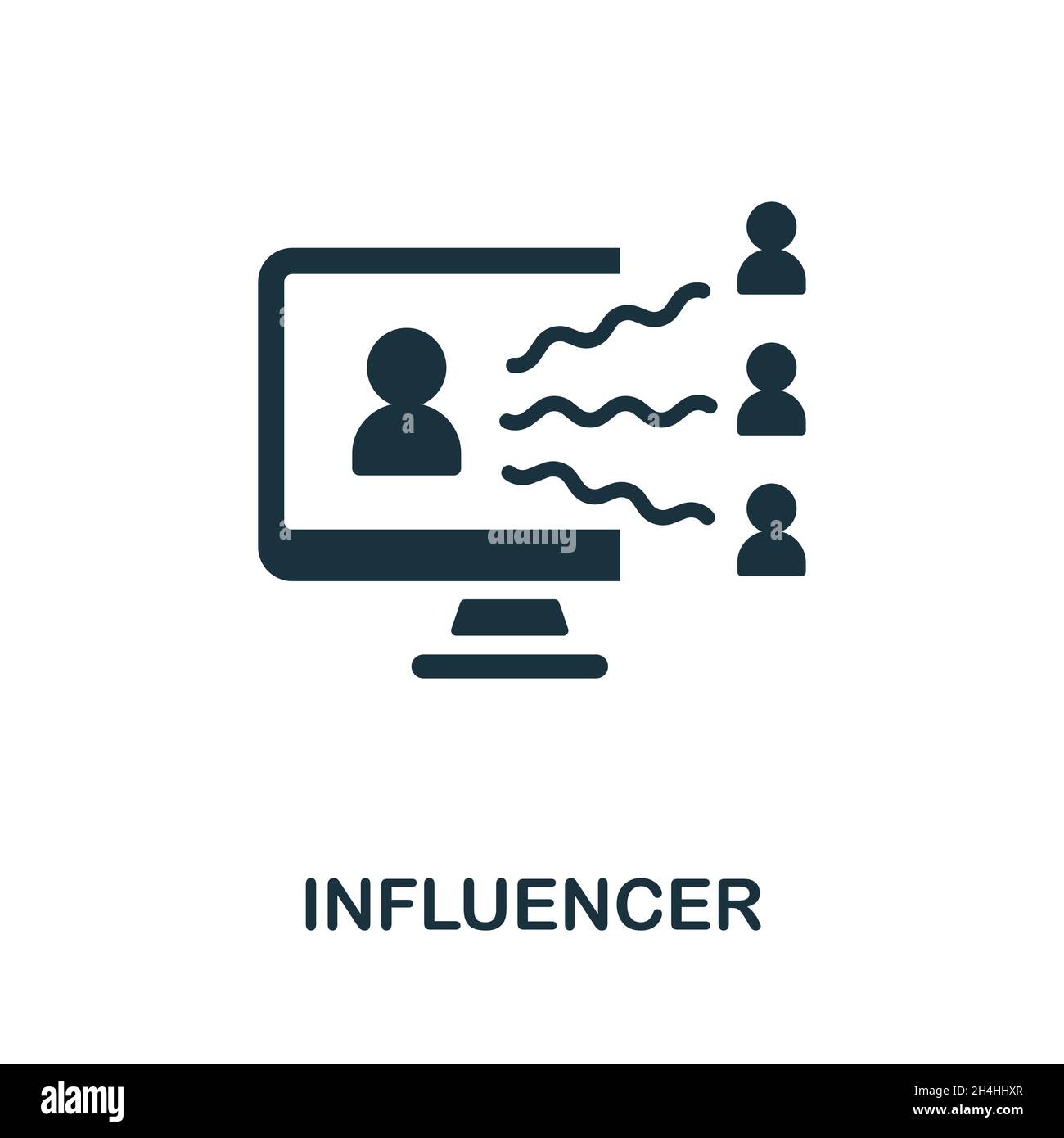 Icône influenceur.Panneau monochrome de la collection marketing des ...