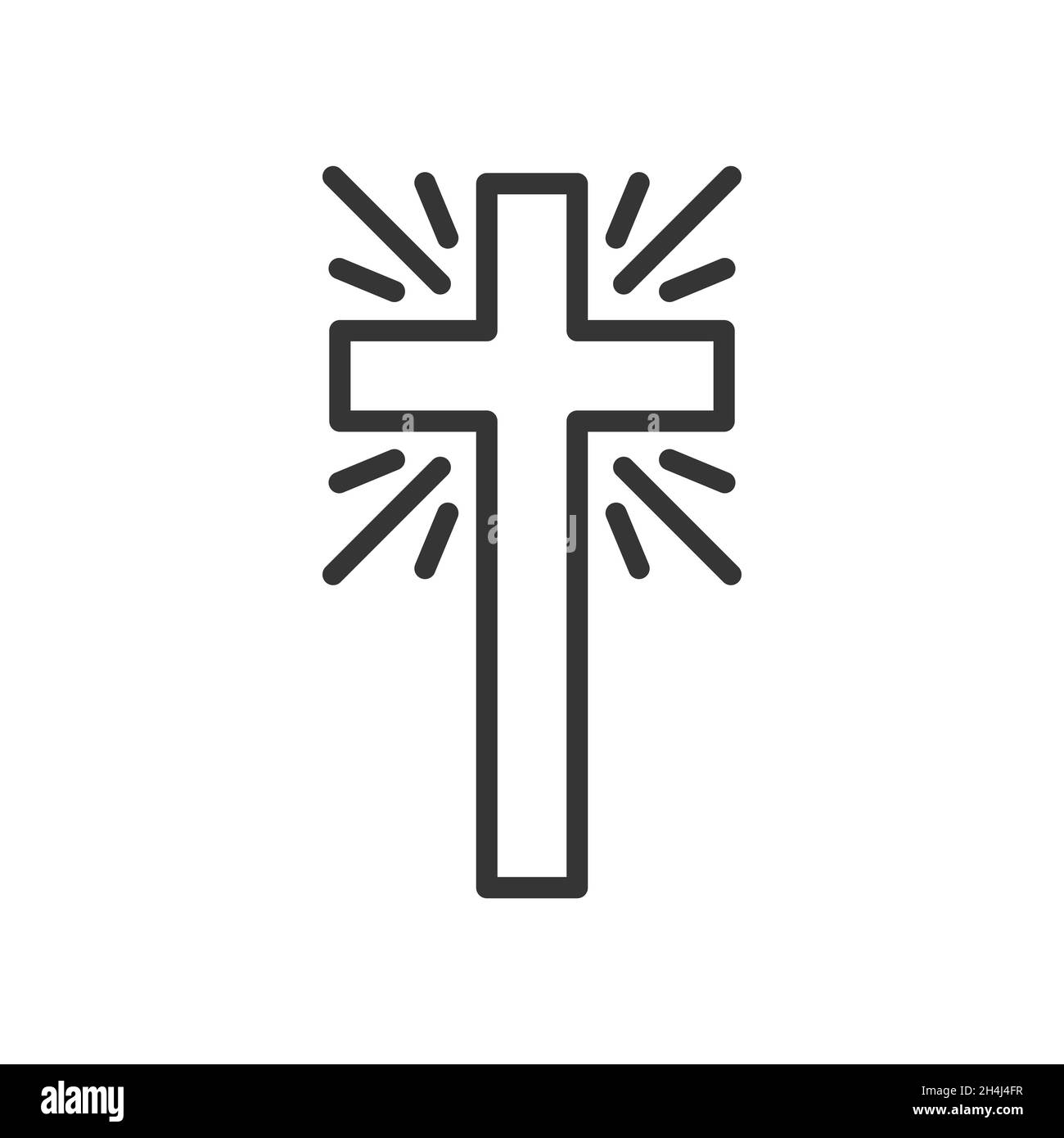 Icône en forme de croix.Croix religieuse sur fond blanc.Symboles de l ...