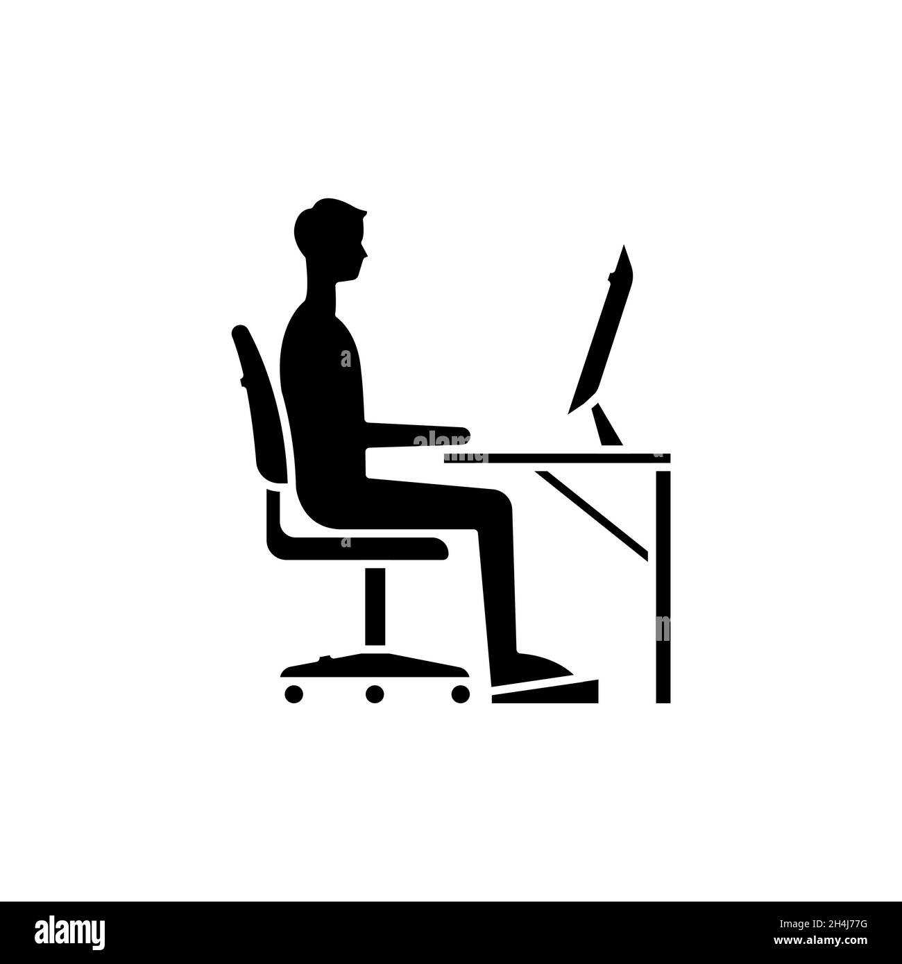 Position assise correcte icône de ligne de couleur. Pictogramme pour ...