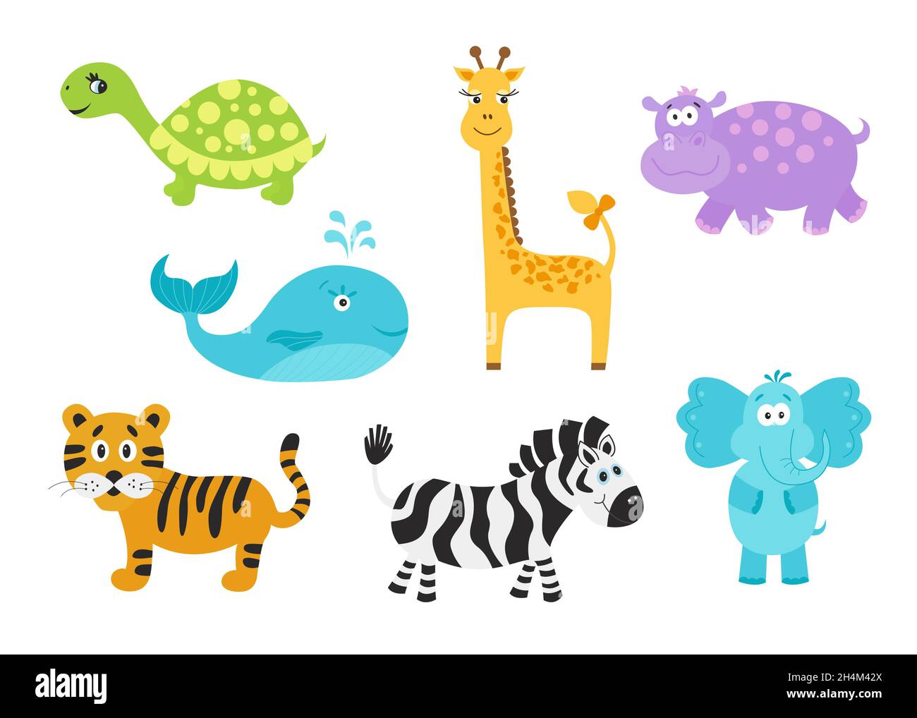 Ensemble de jolis animaux de dessin animé pour les articles de bébé ...