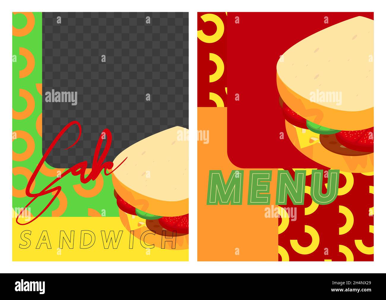 Sandwich moderne, modèle de restauration rapide pour affiche ...