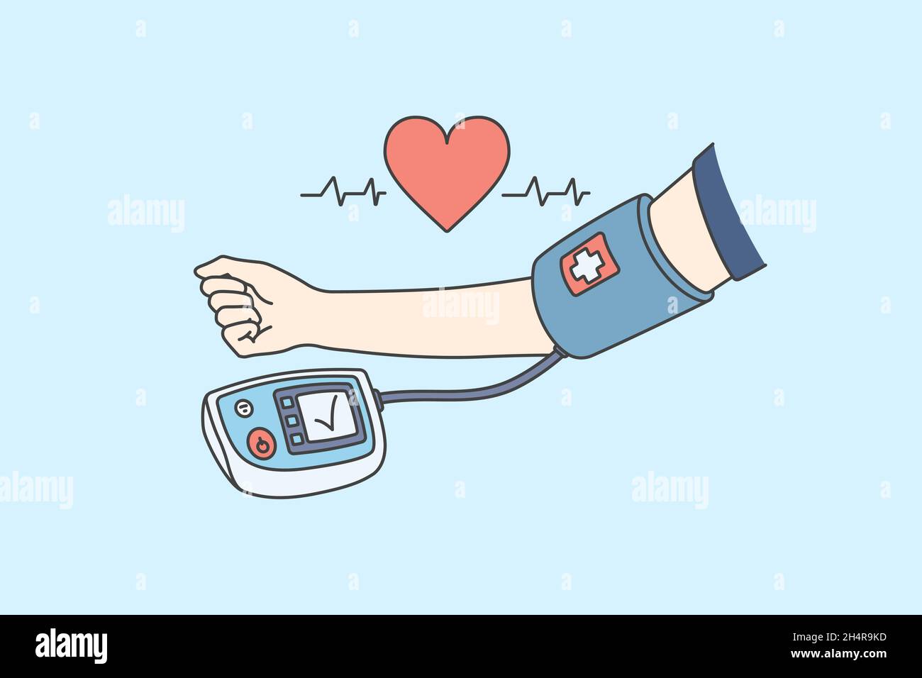 Mesure de la pression artérielle et concept de soins de santé.Tonomètre ...