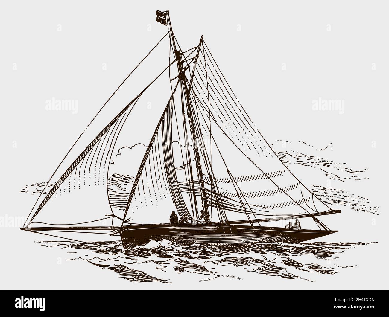 19th century cutter Banque d'images vectorielles - Alamy