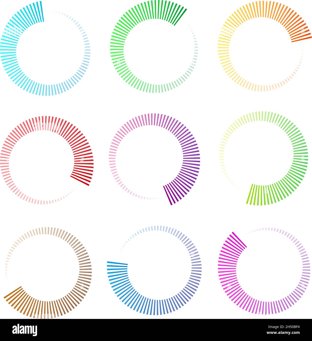 Indicateur de progression, d'étapes, de phases.Préchargeur, forme de ...