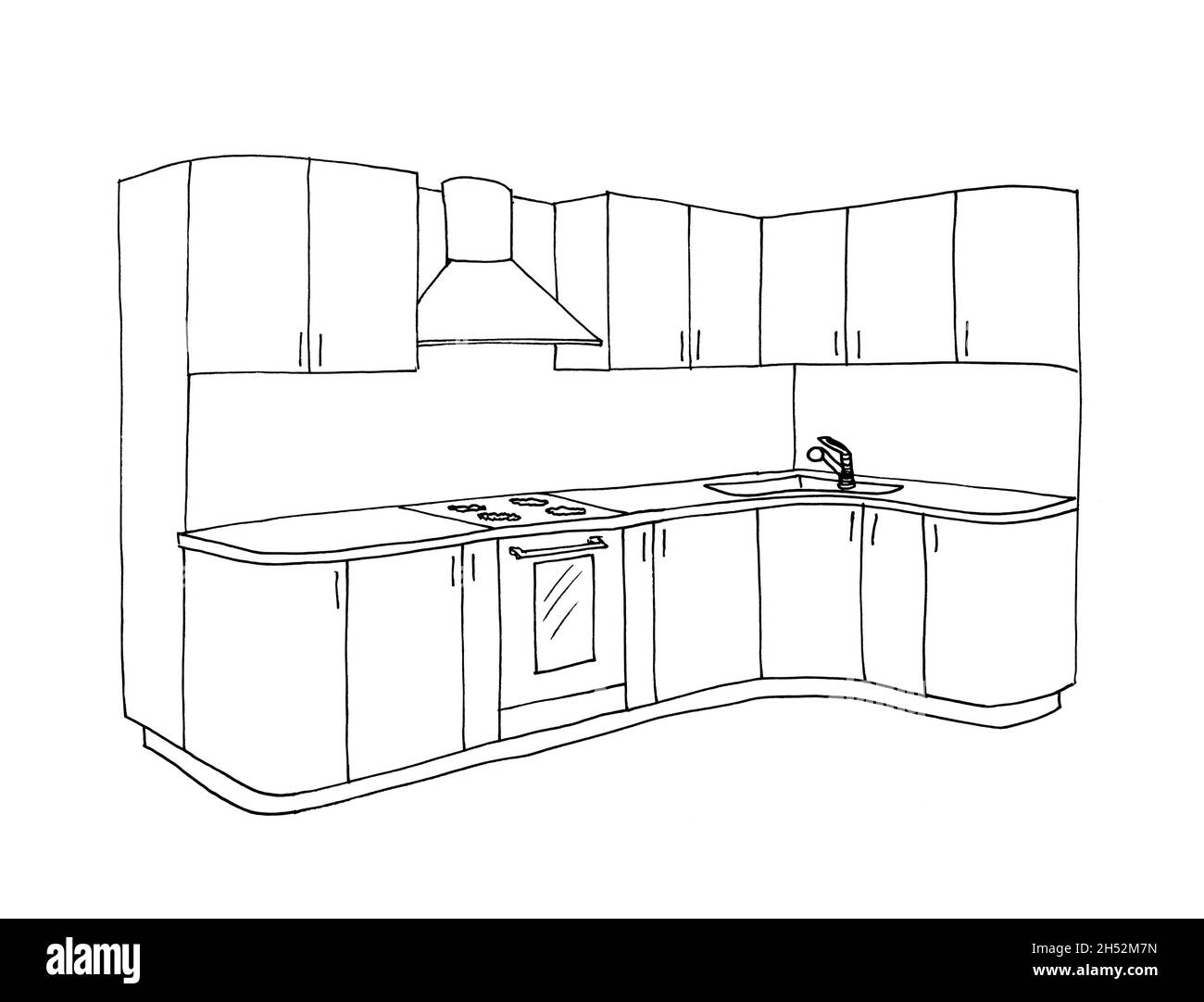 Fourneau dessin Banque d'images noir et blanc - Alamy