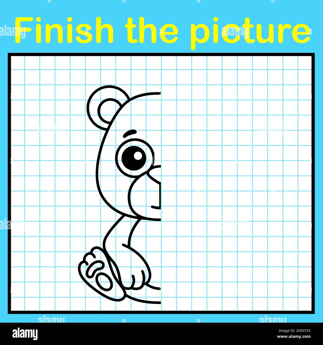 Complétez l'ours avec une image symétrique et peignez-le.Un jeu de ...
