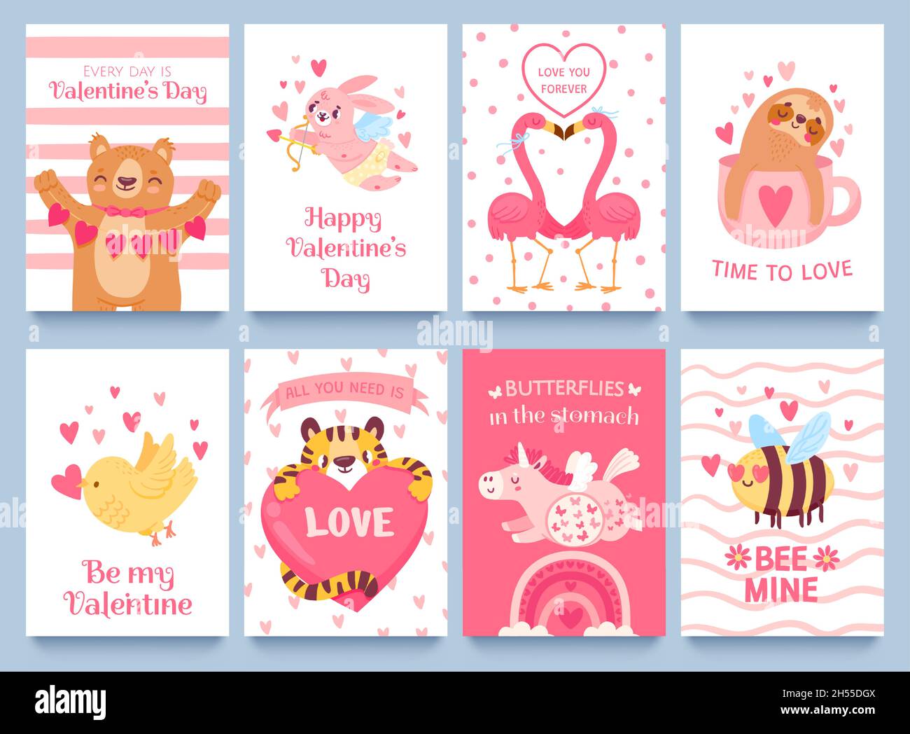 St valentin licorne et flamant rose Banque de photographies et d’images ...