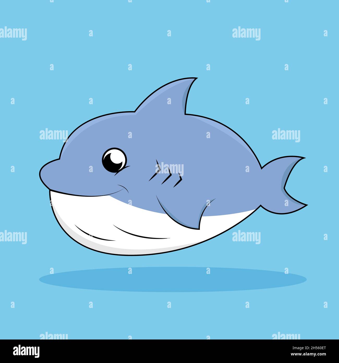 Illustration de dessin vectoriel de requin mignon animal dessin animé ...