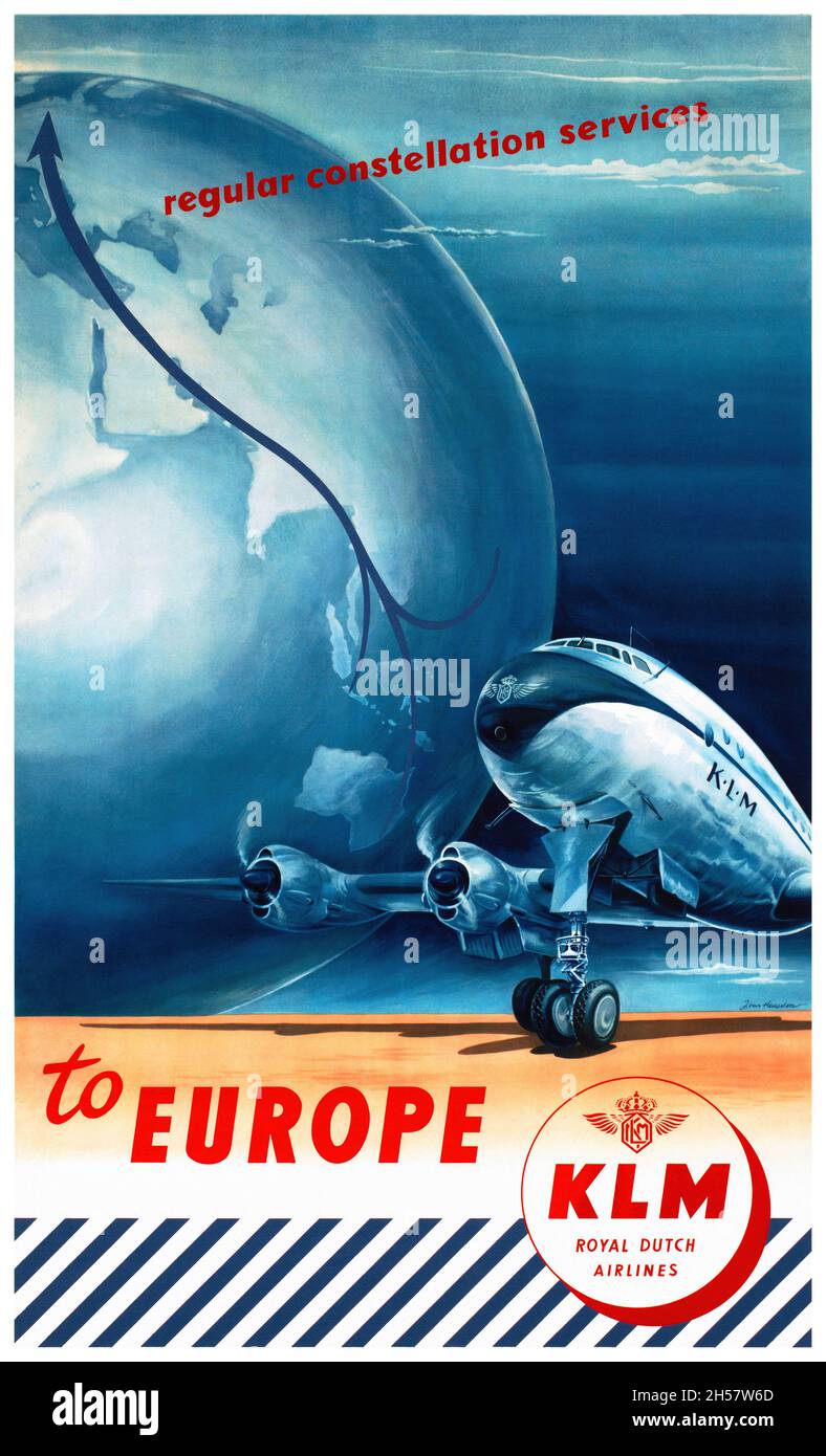 Vintage airline poster klm Banque de photographies et d’images à haute ...
