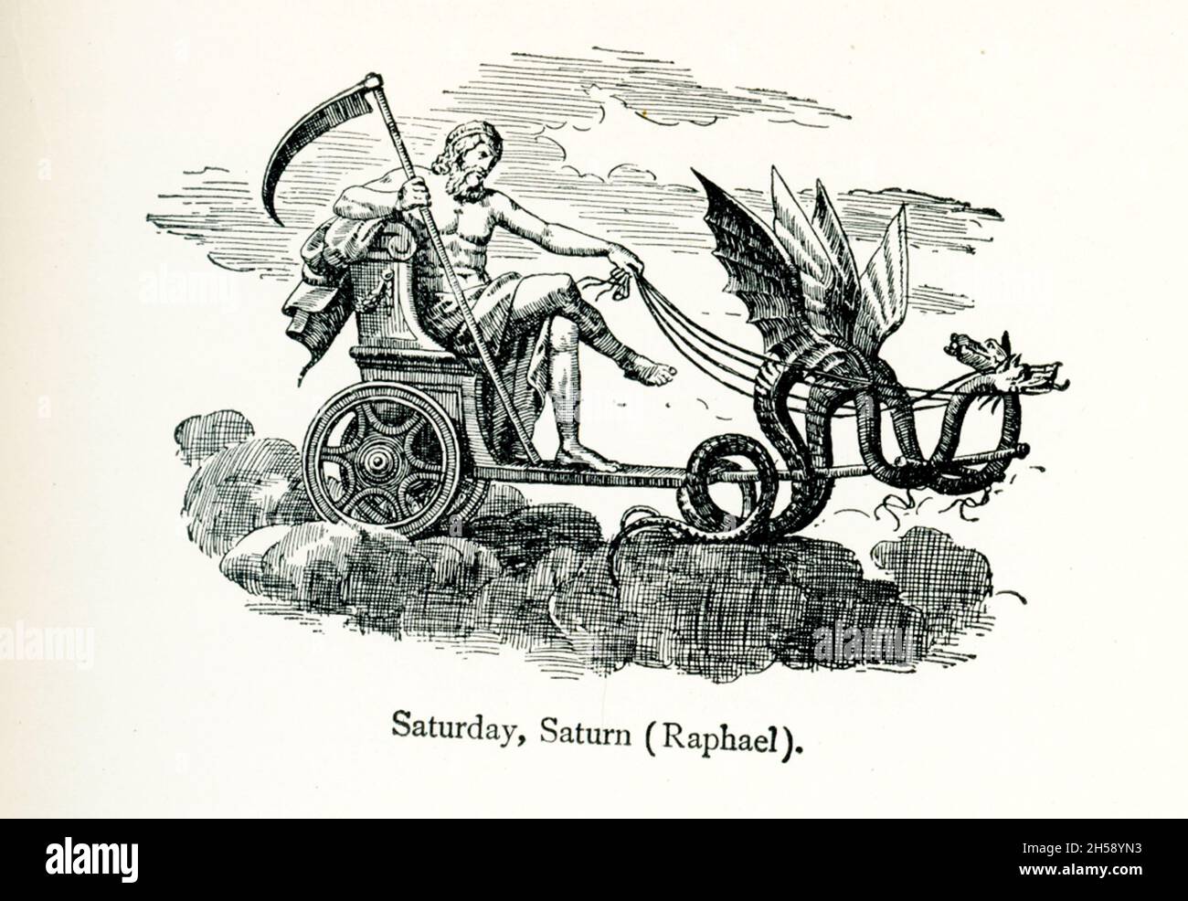 Cette illustration montre le dieu romain de l'agriculture Saturne avec ...