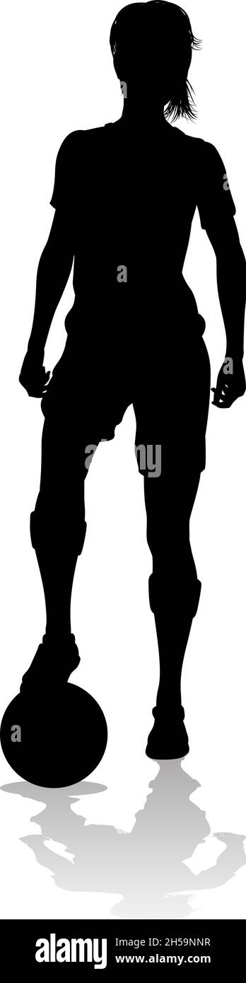 Silhouette De Football Féminin Banque Dimages Vectorielles Alamy