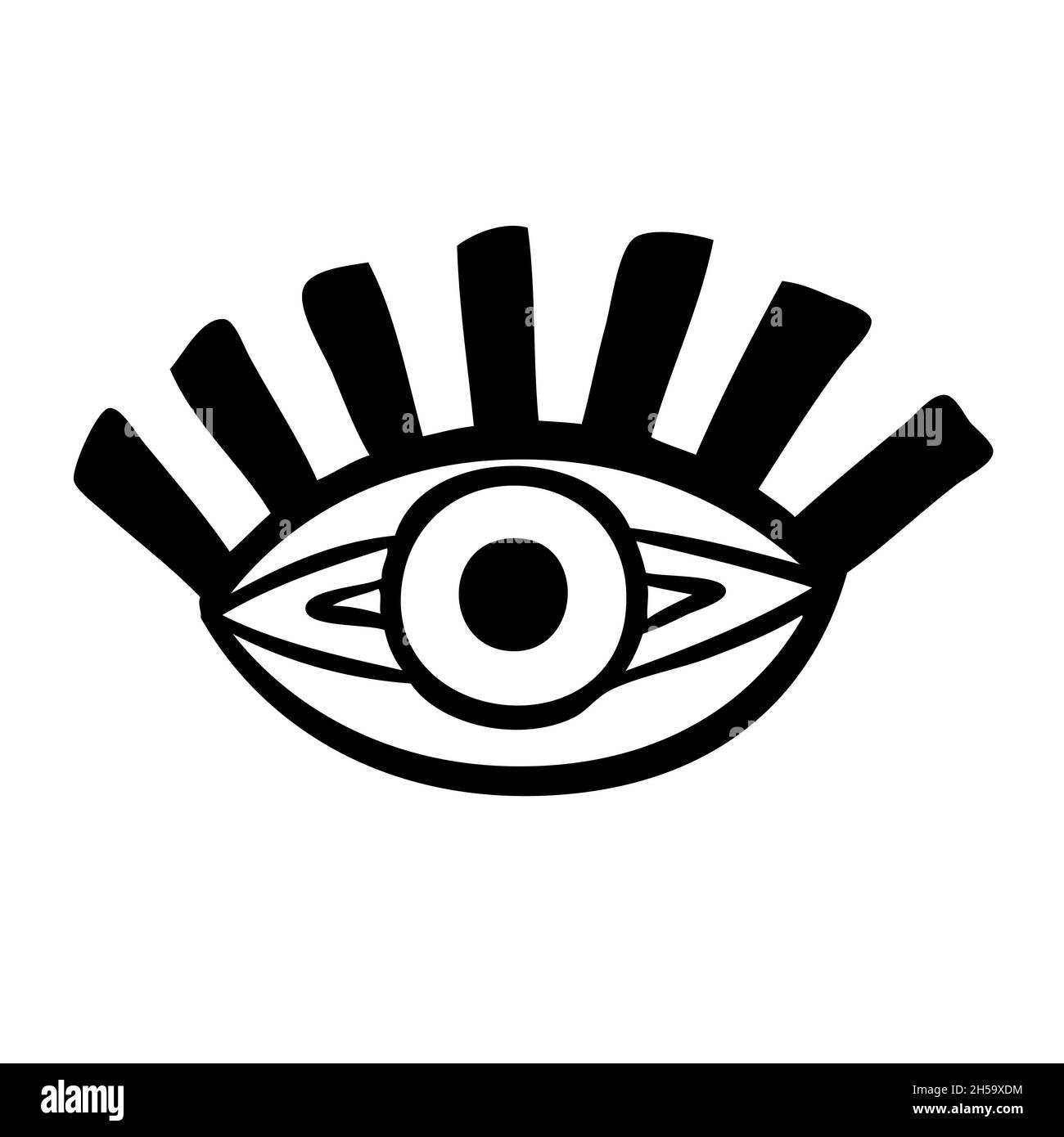 Symbole du mal voyant.Emblème mystique occulte, design graphique Image ...