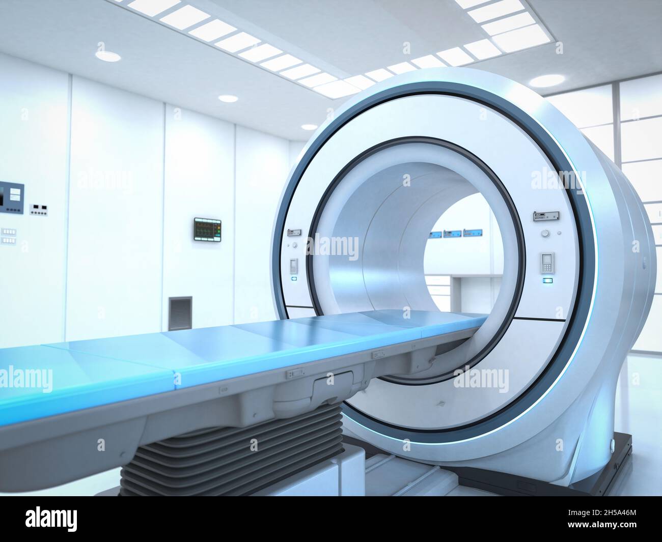 Le rendu 3D de la machine irm ou imagerie par résonance magnétique de l ...