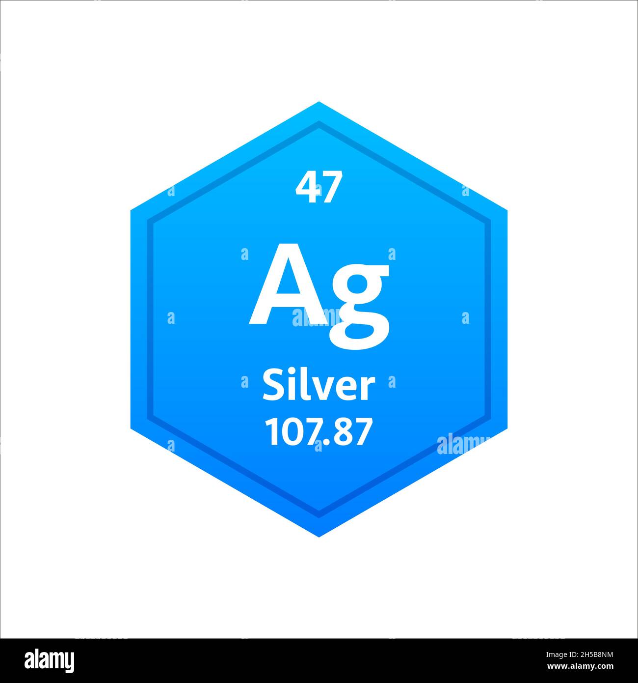 Symbole argent.Élément chimique du tableau périodique.Illustration du ...