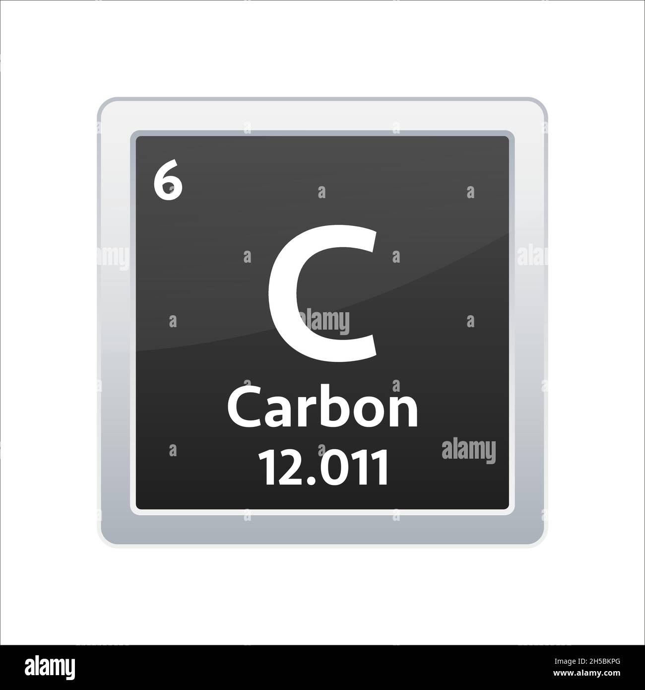 Symbole de carbone.Élément chimique du tableau périodique.Illustration ...