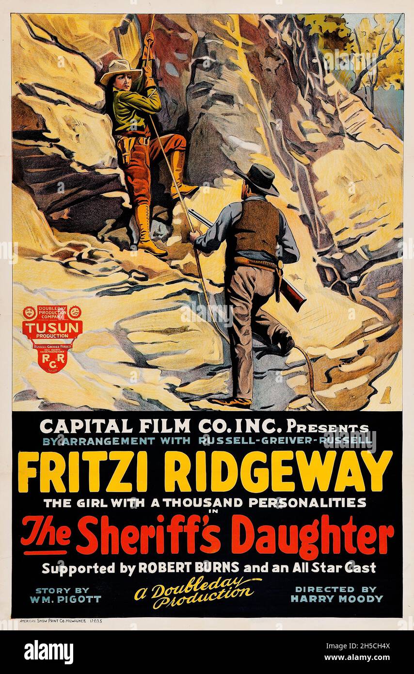 Affiche de film vintage pour la fille du shérif 1920 FEAT Fritzi ...