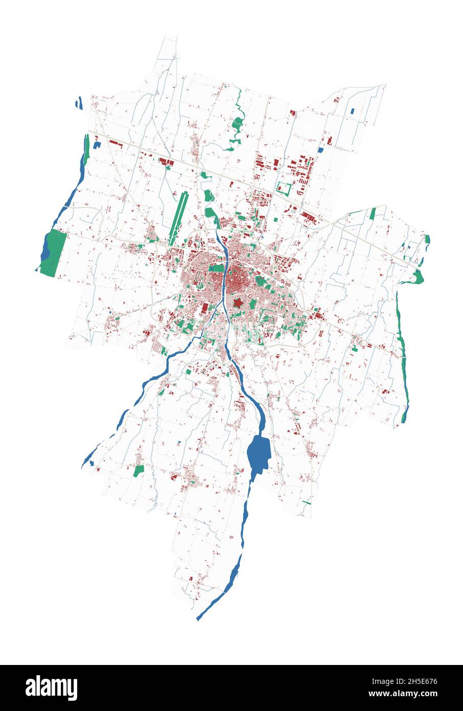 Carte vectorielle de Parme.Carte détaillée du quartier administratif de ...