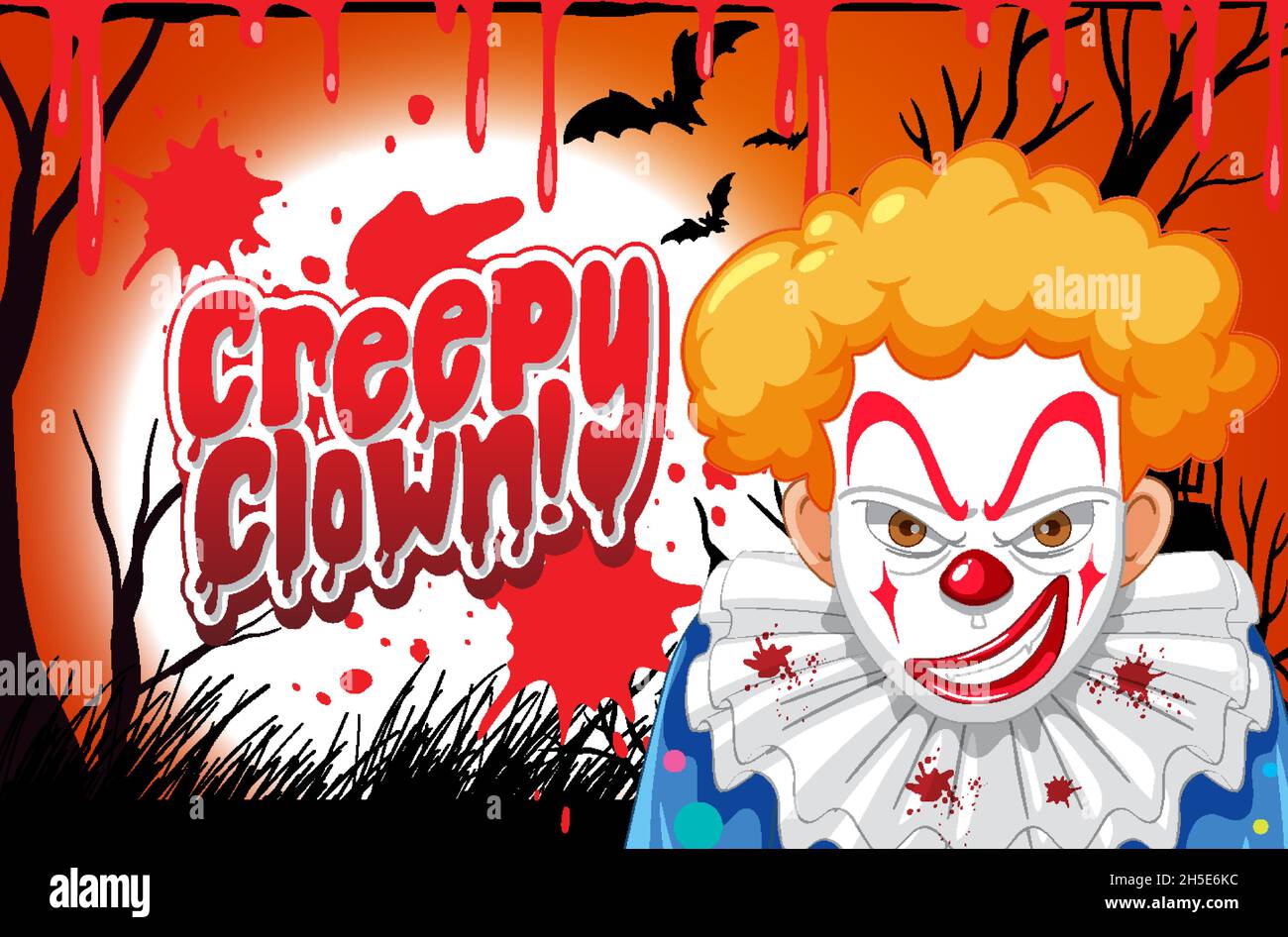 Affiche de clown créepy avec illustration de personnage de clown tueur ...