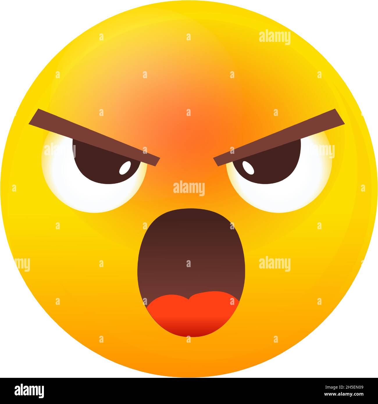 Emoji en colère.Icône d'émotion pour Internet ou vecteur de médias ...