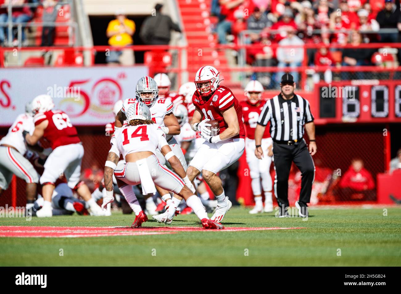 06 novembre 2021 - Lincoln, ne.États-Unis - Nebraska Cornhuskers Tight ...