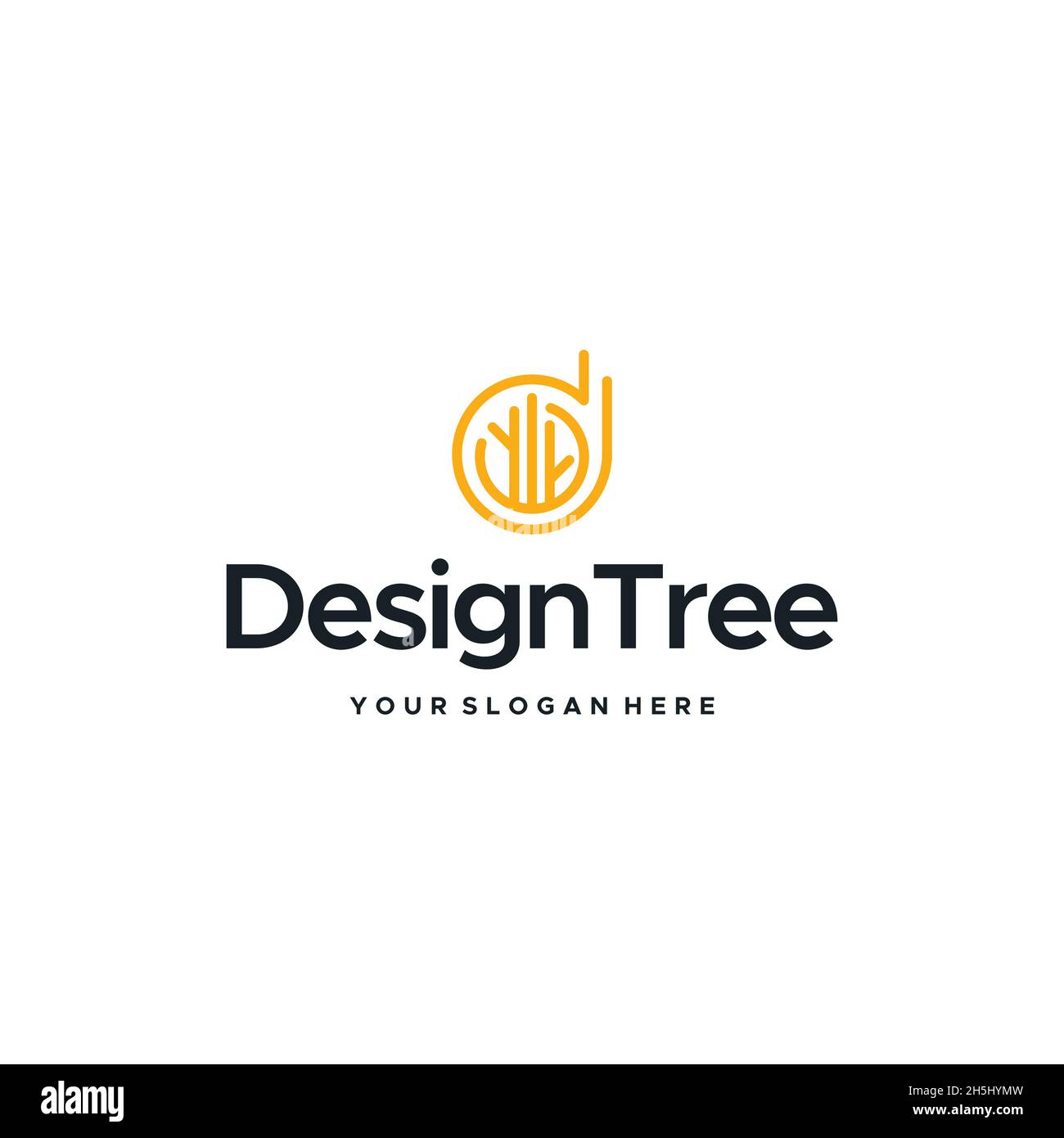 lettre marque plate initiale d Design Tree logo design Image ...