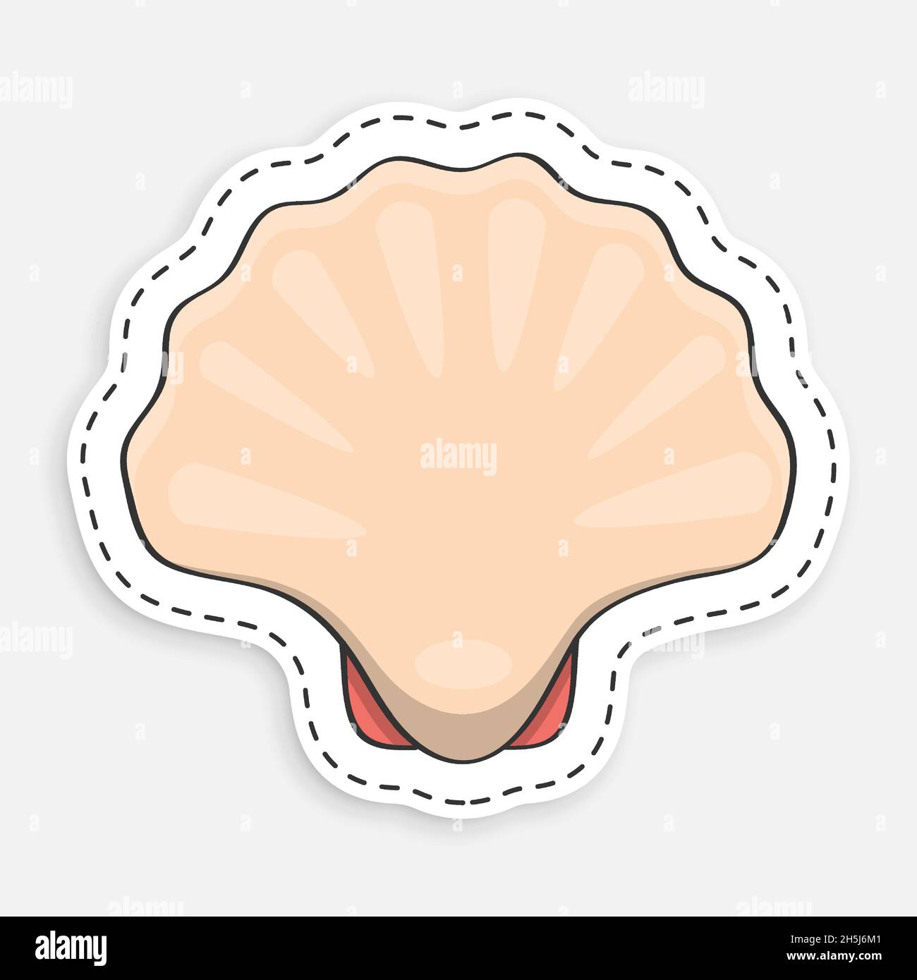 icône de dessin animé de la coquille de mer fermée de doodle.Pétoncles ...