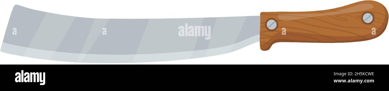 Machette de dessin animé.Couteau à manche en bois pour hacher de la ...